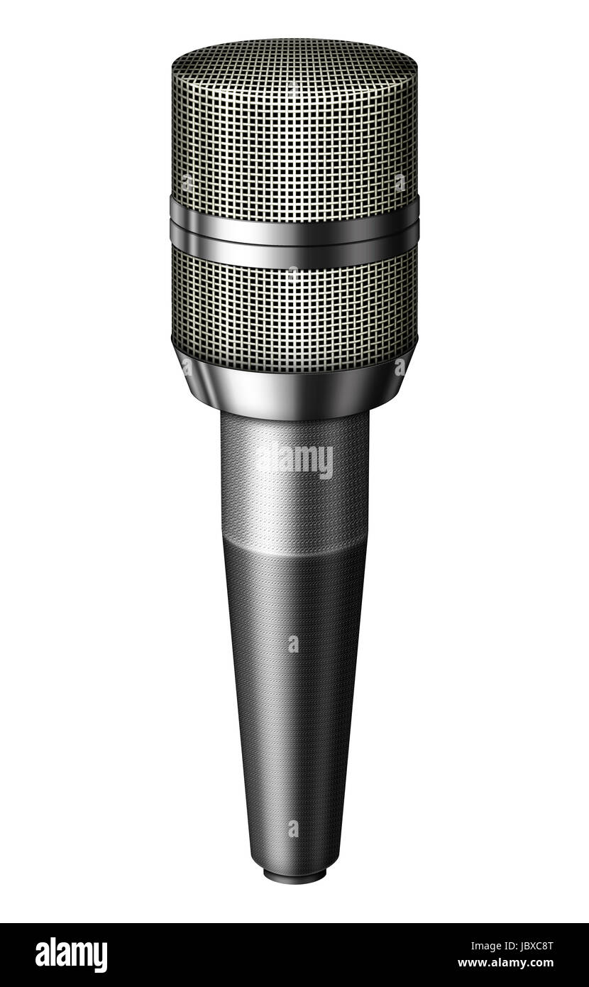 Digital illustration of a microphone. Isolated from any background. 3D ...
