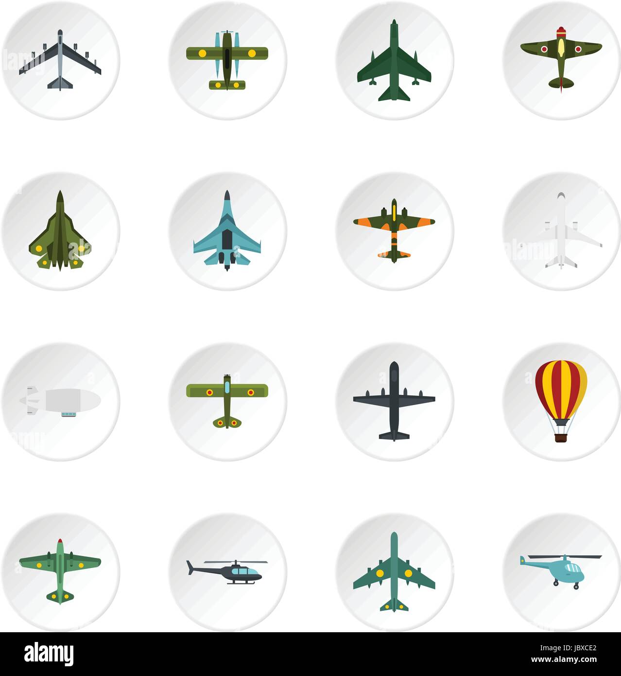 Aviation icons set, flat style Stock Vector Image & Art - Alamy