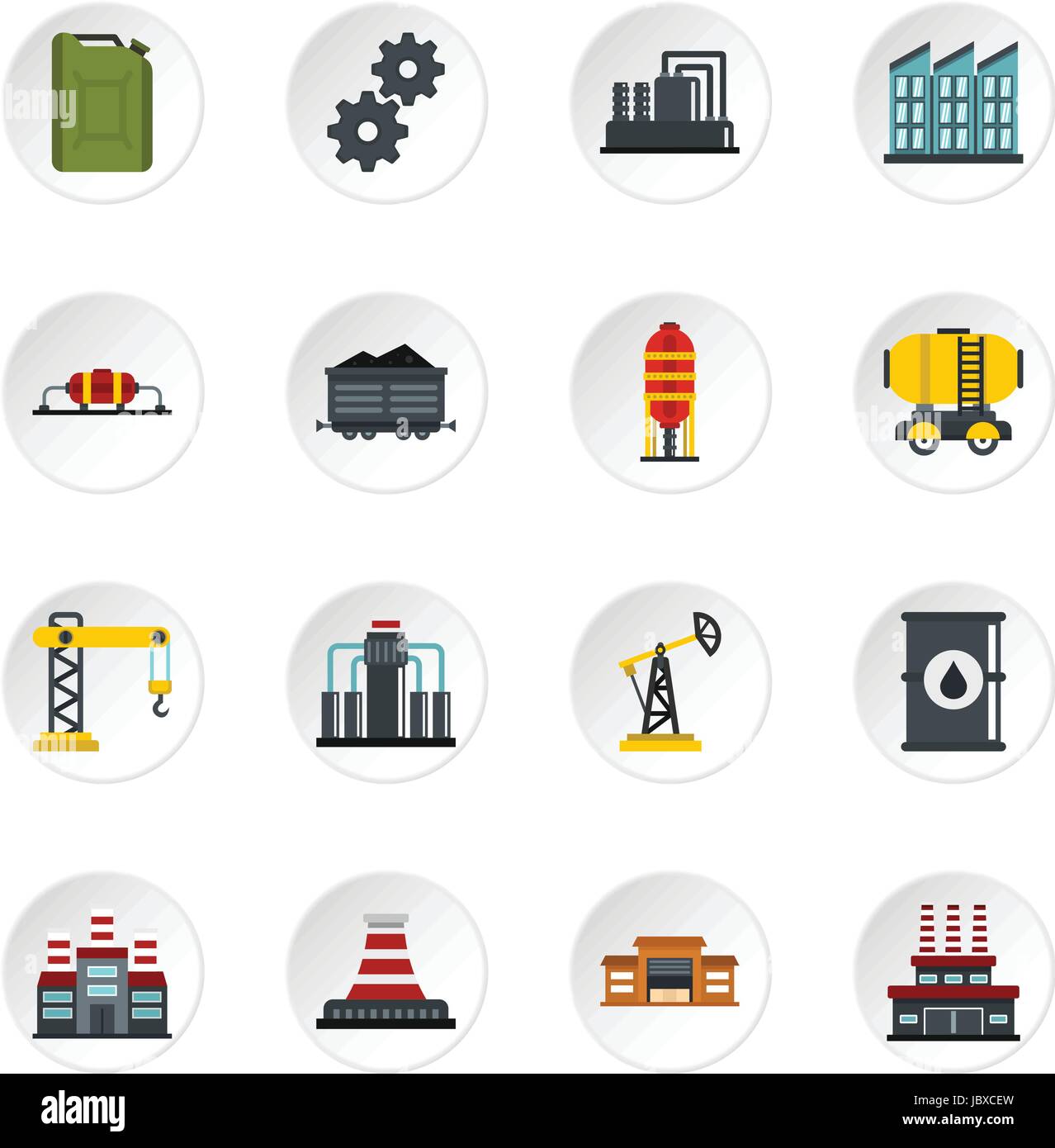 Industry set flat icons Stock Vector Image & Art - Alamy