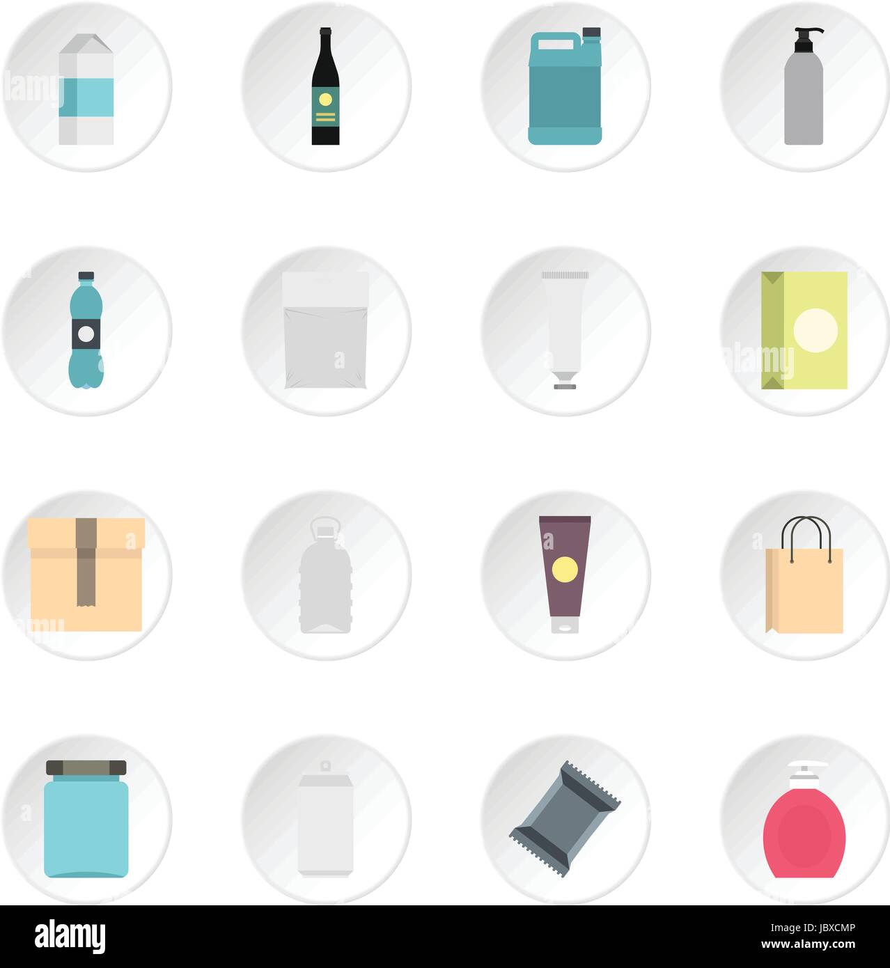 Packaging items set flat icons Stock Vector Image & Art - Alamy