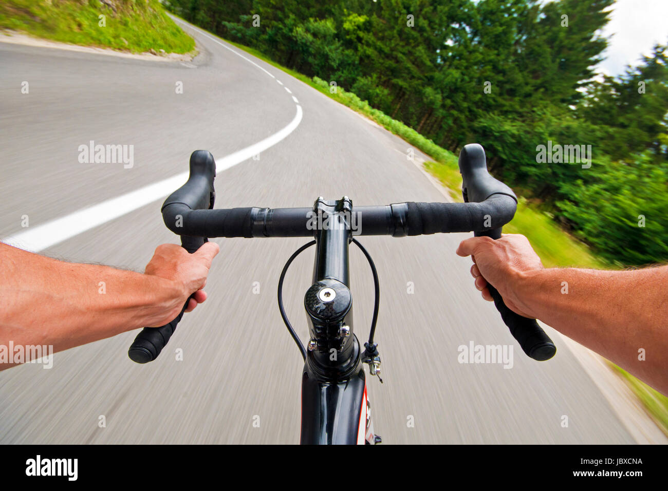Road cycling wide angle speed shoot Stock Photo - Alamy