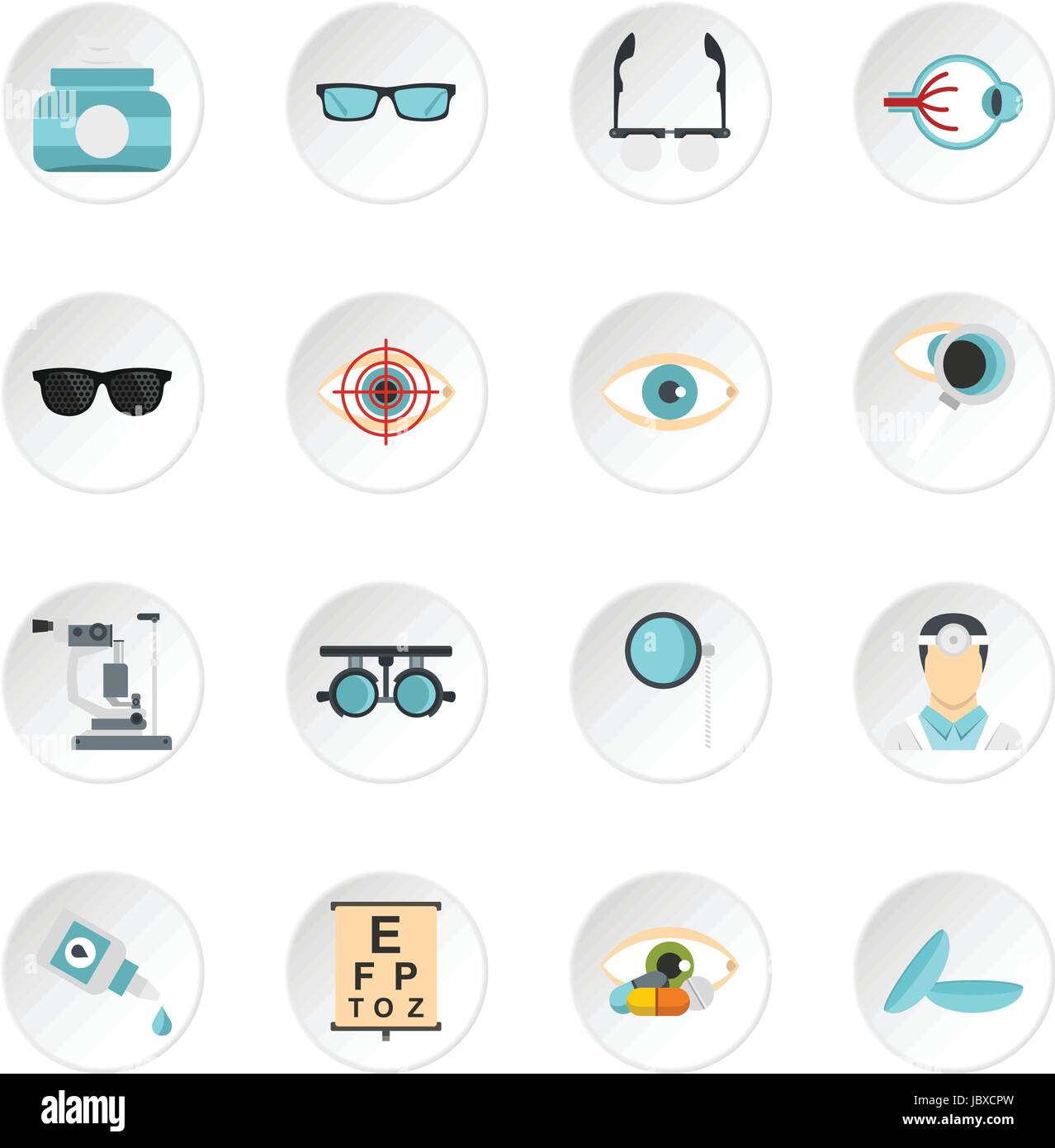 Ophthalmologist tools set flat icons Stock Vector Image & Art - Alamy