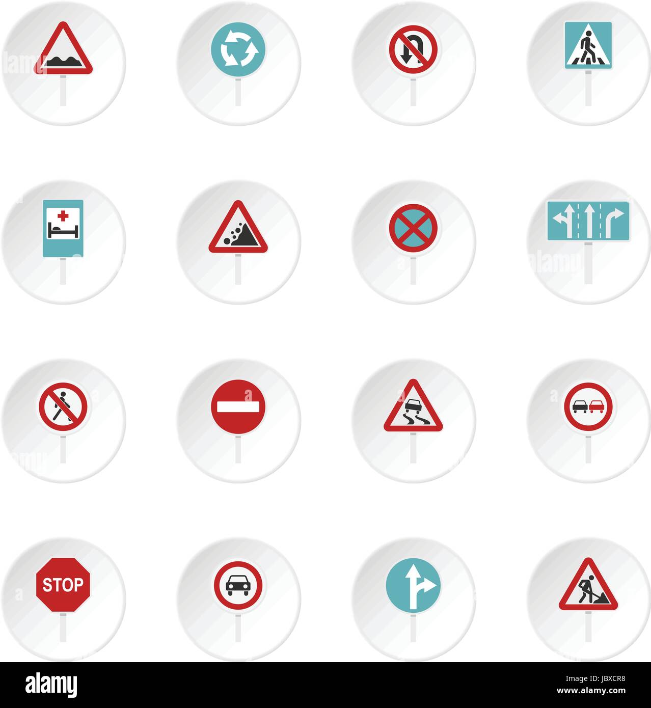 Collection different traffic signs Cut Out Stock Images & Pictures - Alamy