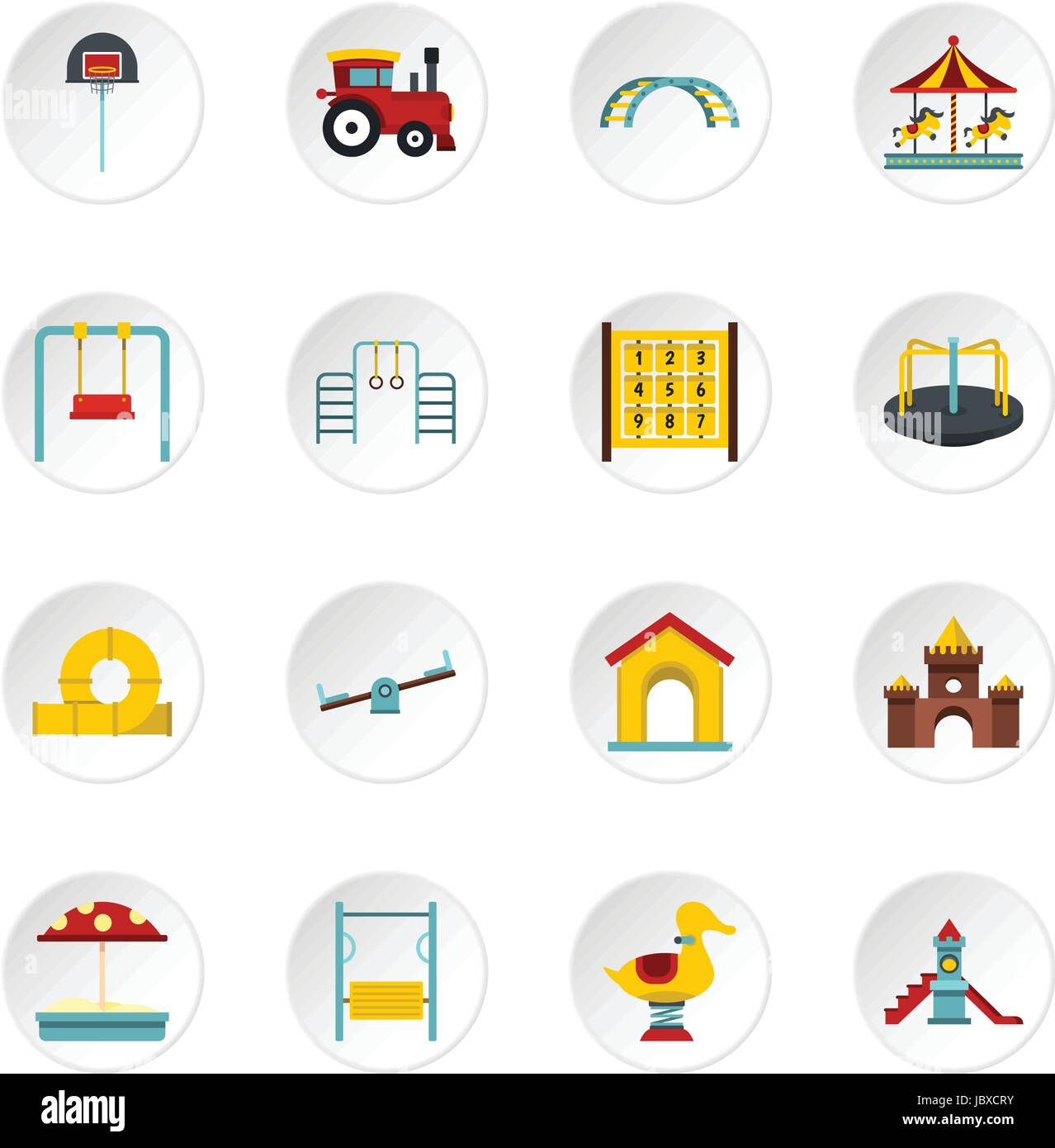 Playground set flat icons Stock Vector Image & Art - Alamy