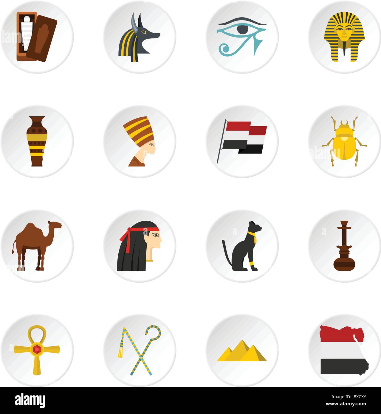 Egypt travel items icons set in flat style Stock Vector Image & Art - Alamy