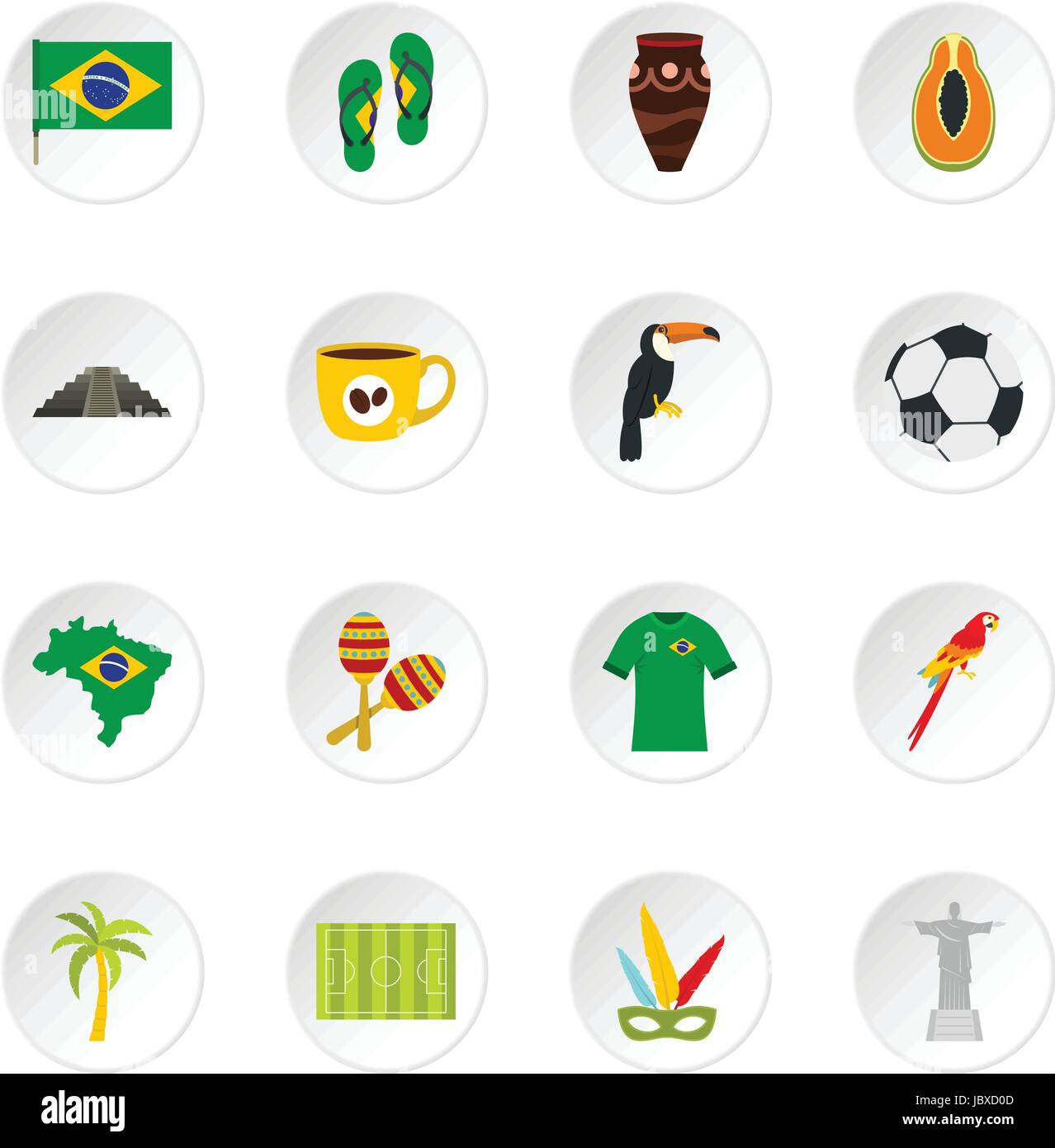 Soccer Icons In Brazil Map High Resolution Stock Photography and Images ...