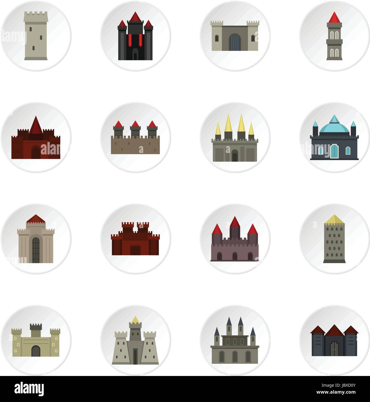 Castle towers fortress in Cut Out Stock Images & Pictures - Alamy