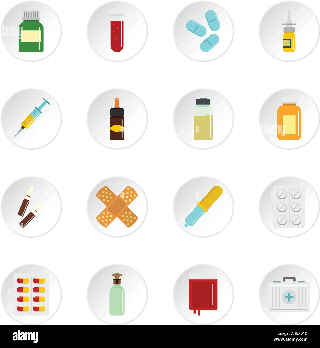 Different drugs icons set in flat style Stock Vector Image & Art - Alamy