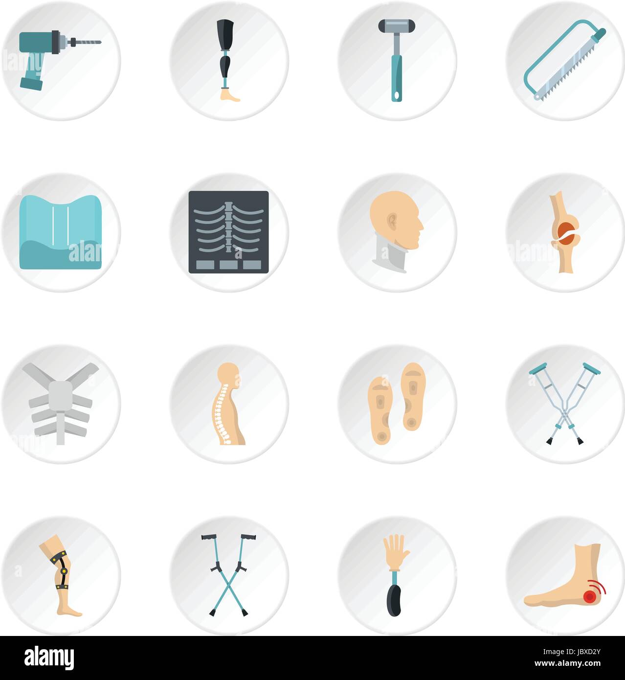 Orthopedics prosthetics icons set in flat style Stock Vector Image & Art - Alamy