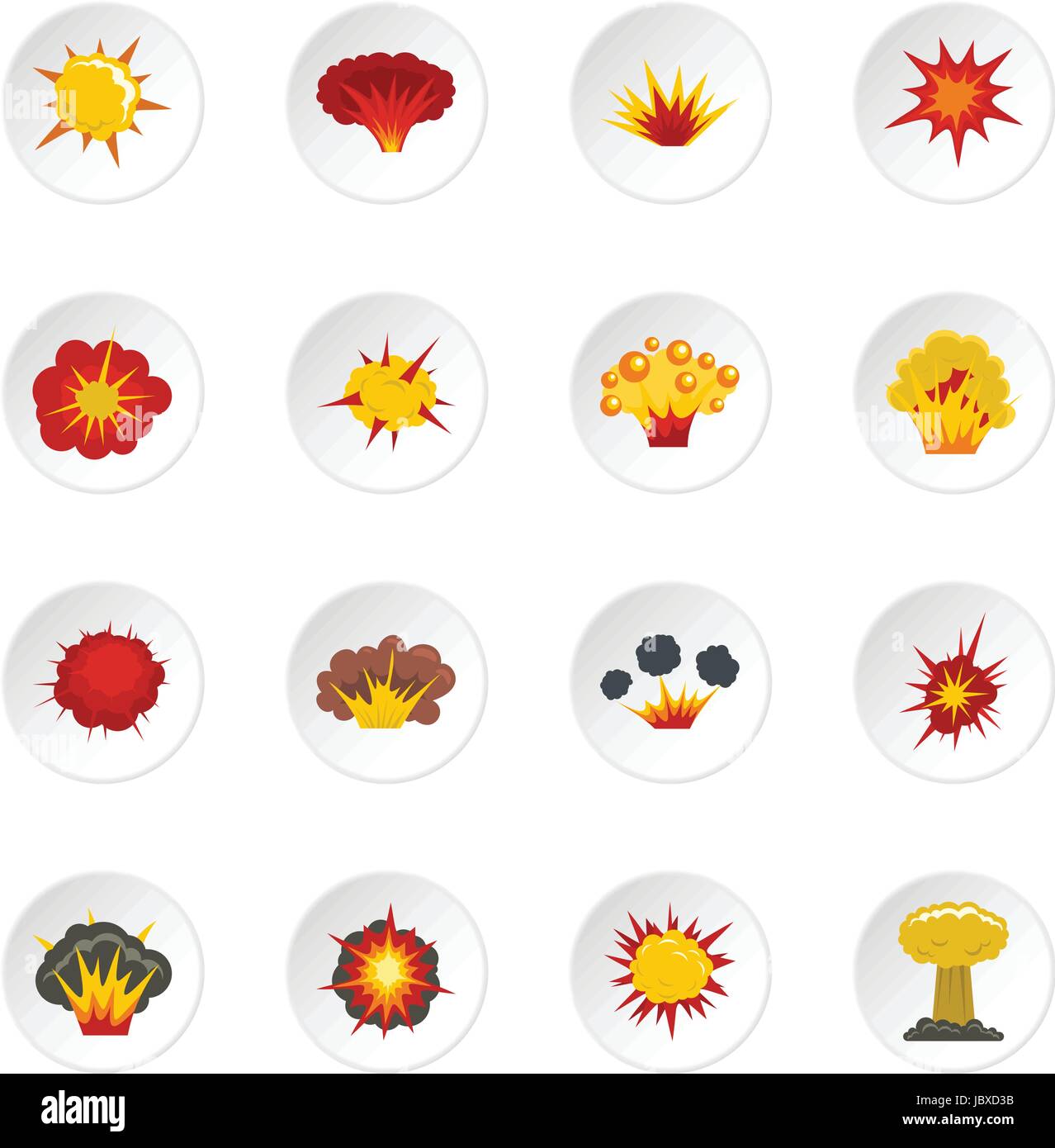 Explosion icons set in flat style Stock Vector Image & Art - Alamy