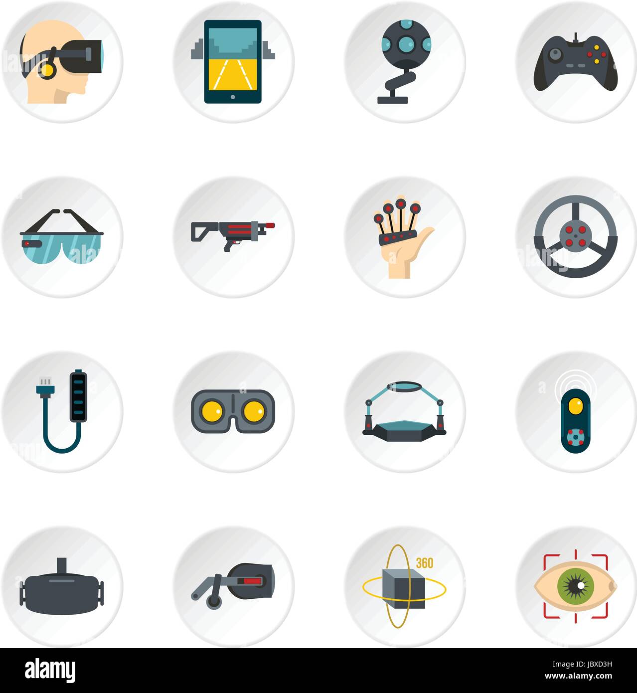 Virtual reality icons set in flat style Stock Vector Image & Art - Alamy
