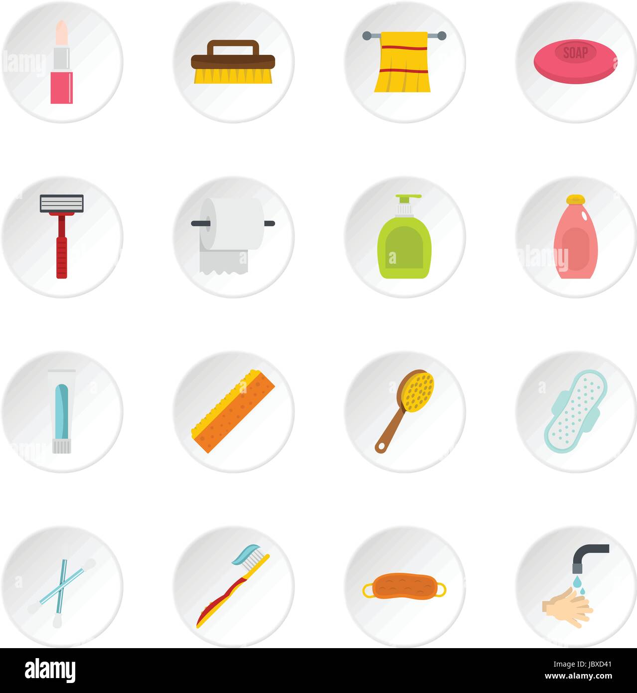 Hygiene tools icons set in flat style Stock Vector Image & Art - Alamy