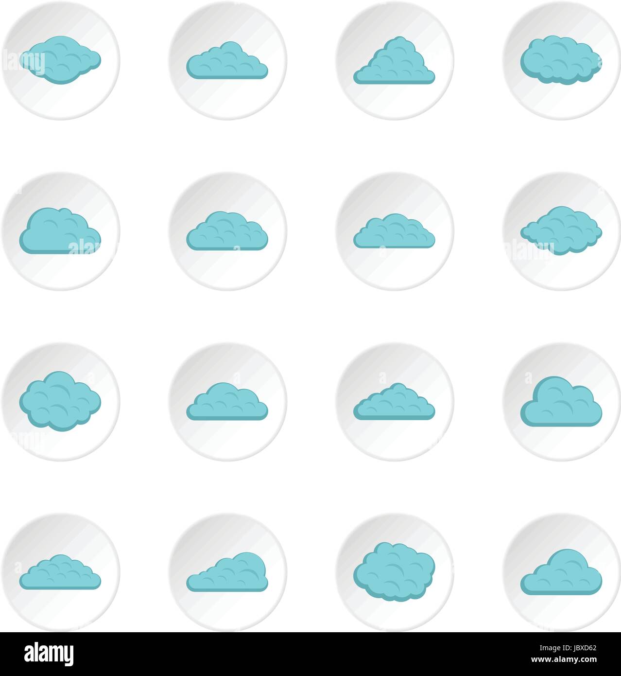 Clouds icons set in flat style Stock Vector Image & Art - Alamy