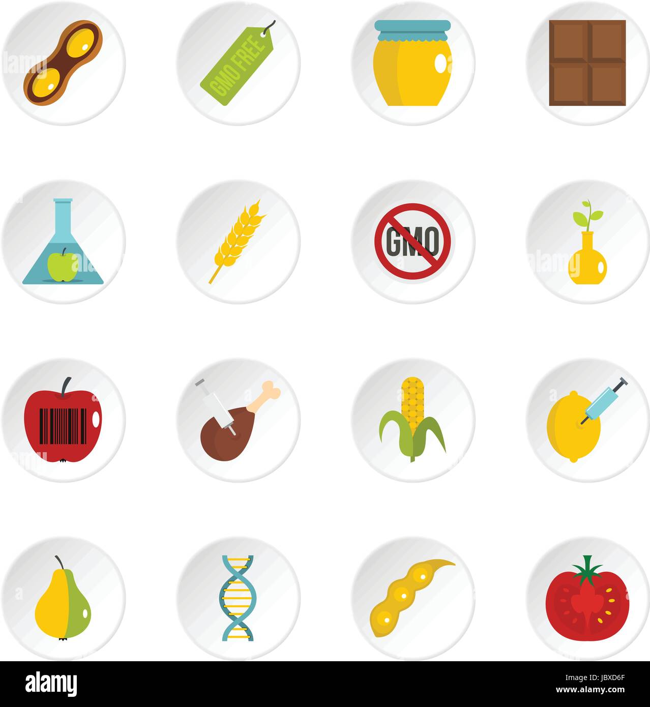 GMO icons set in flat style Stock Vector Image & Art - Alamy