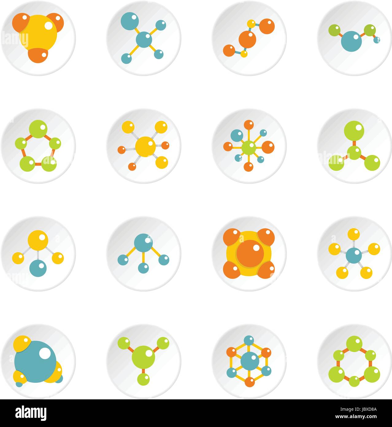 Molecule icons set in flat style Stock Vector Image & Art - Alamy