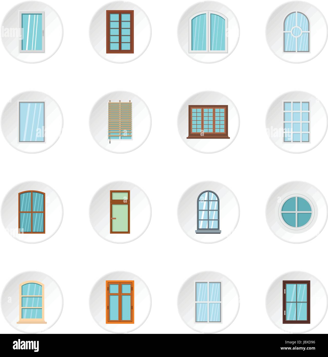Plastic window forms icons set in flat style Stock Vector Image & Art ...