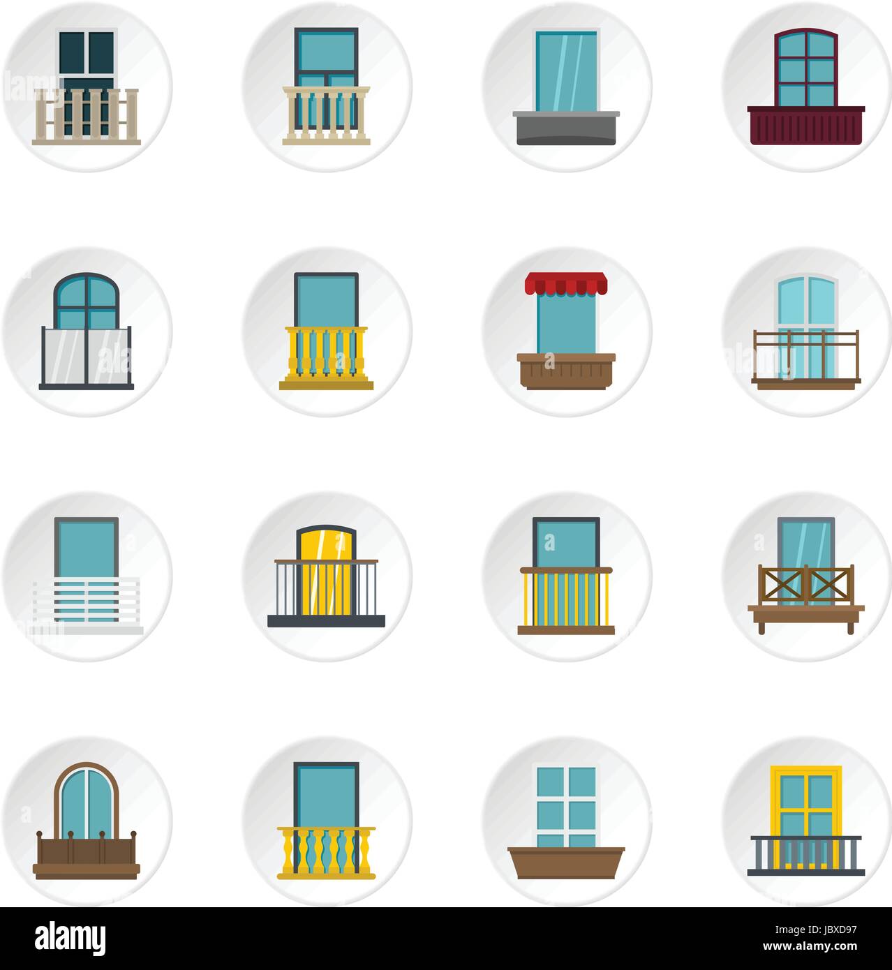 Window forms icons set in flat style Stock Vector Image & Art - Alamy