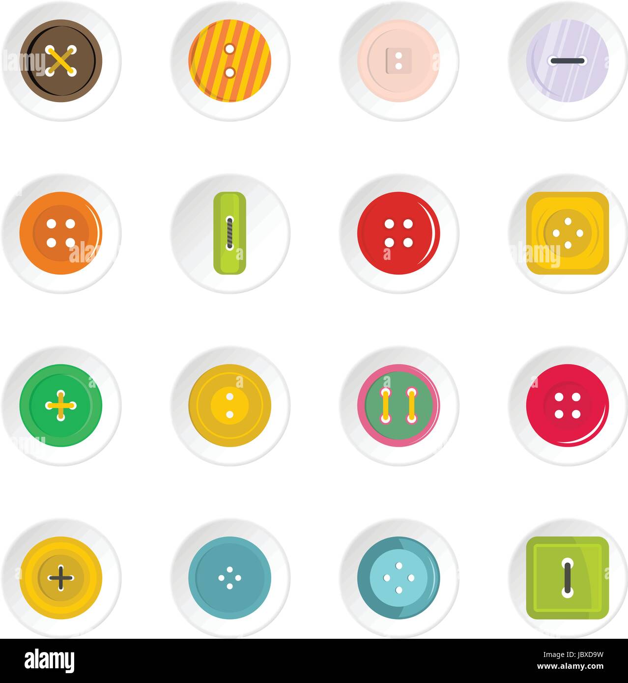 Clothes button icons set in flat style Stock Vector Image & Art - Alamy