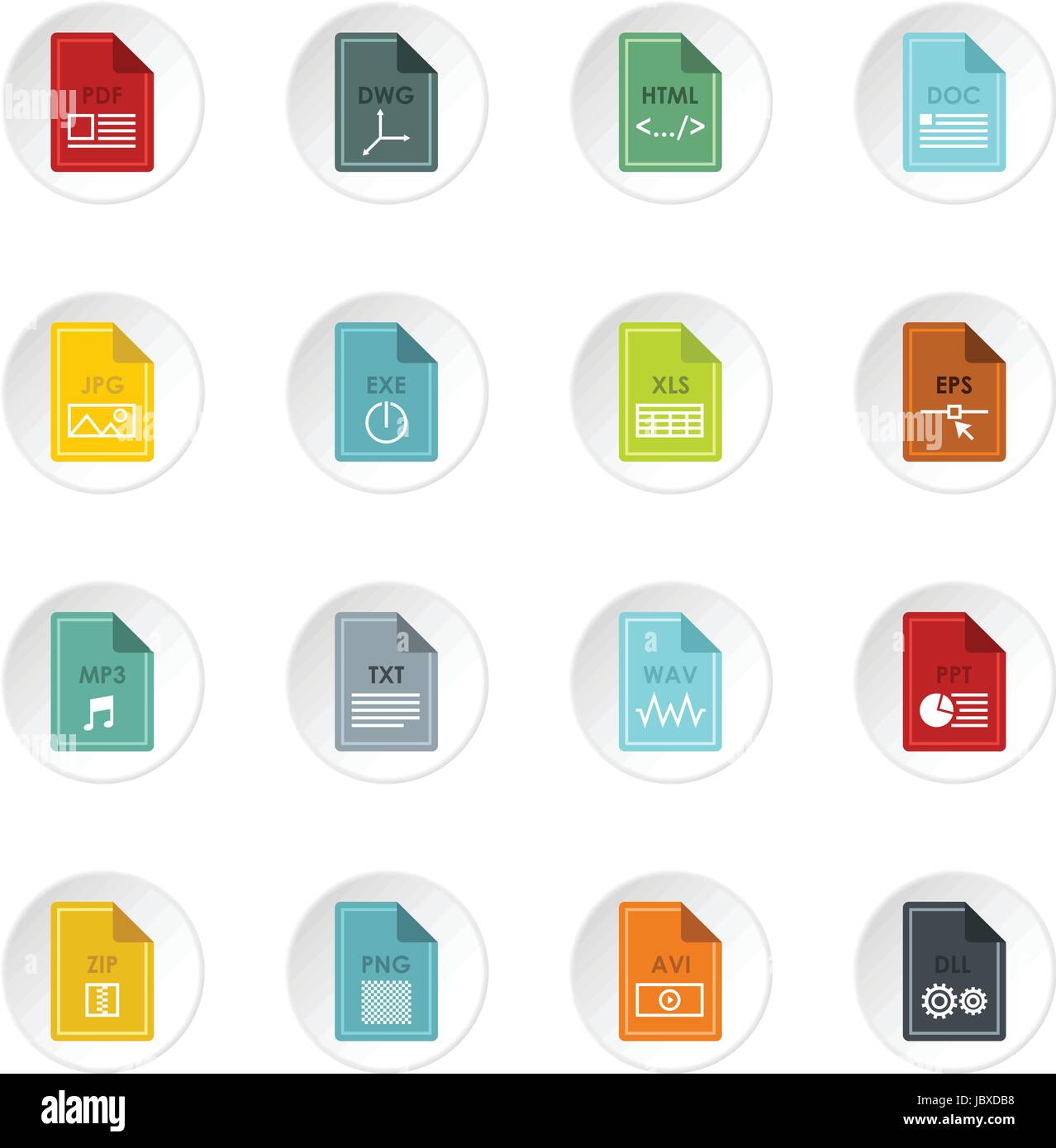 File format icons set, flat style Stock Vector Image & Art - Alamy