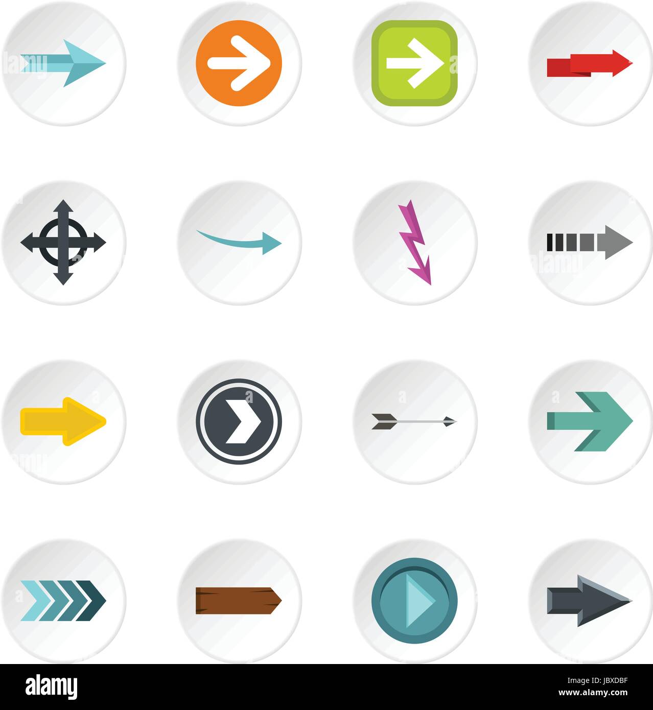 Arrow icons set, flat style Stock Vector Image & Art - Alamy