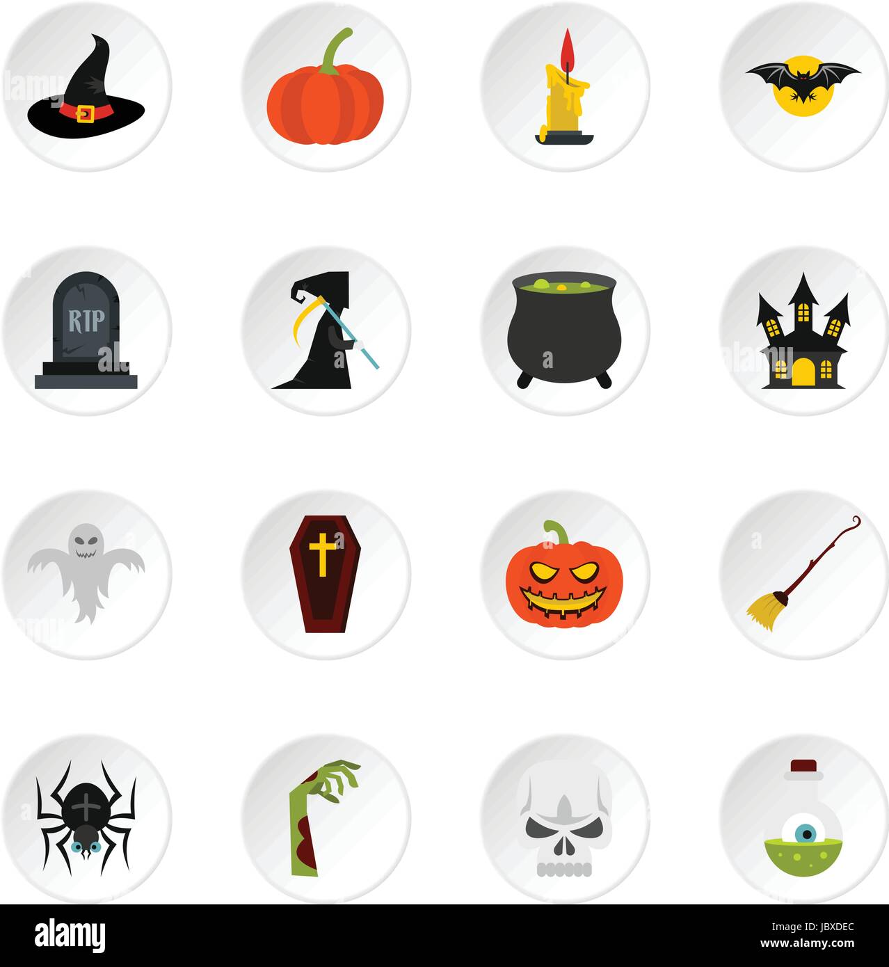 Spider skull flat style Cut Out Stock Images & Pictures - Alamy