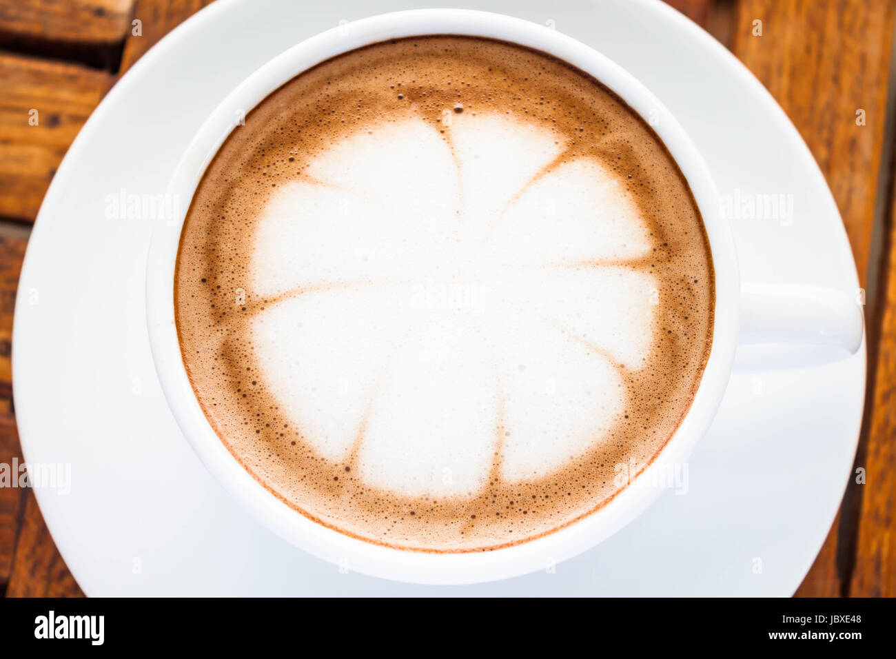 Top view of hot cafe mocha cup Stock Photo - Alamy