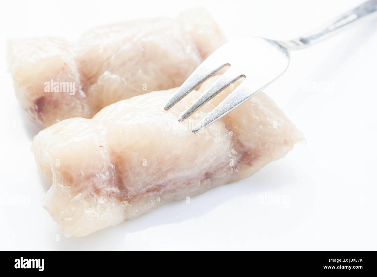 Bunch of mush with fork isolated on white background, stock photo Stock ...