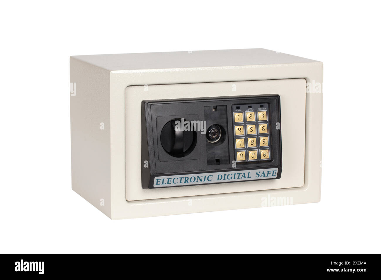 electronic digital safe isolated on white background Stock Photo - Alamy