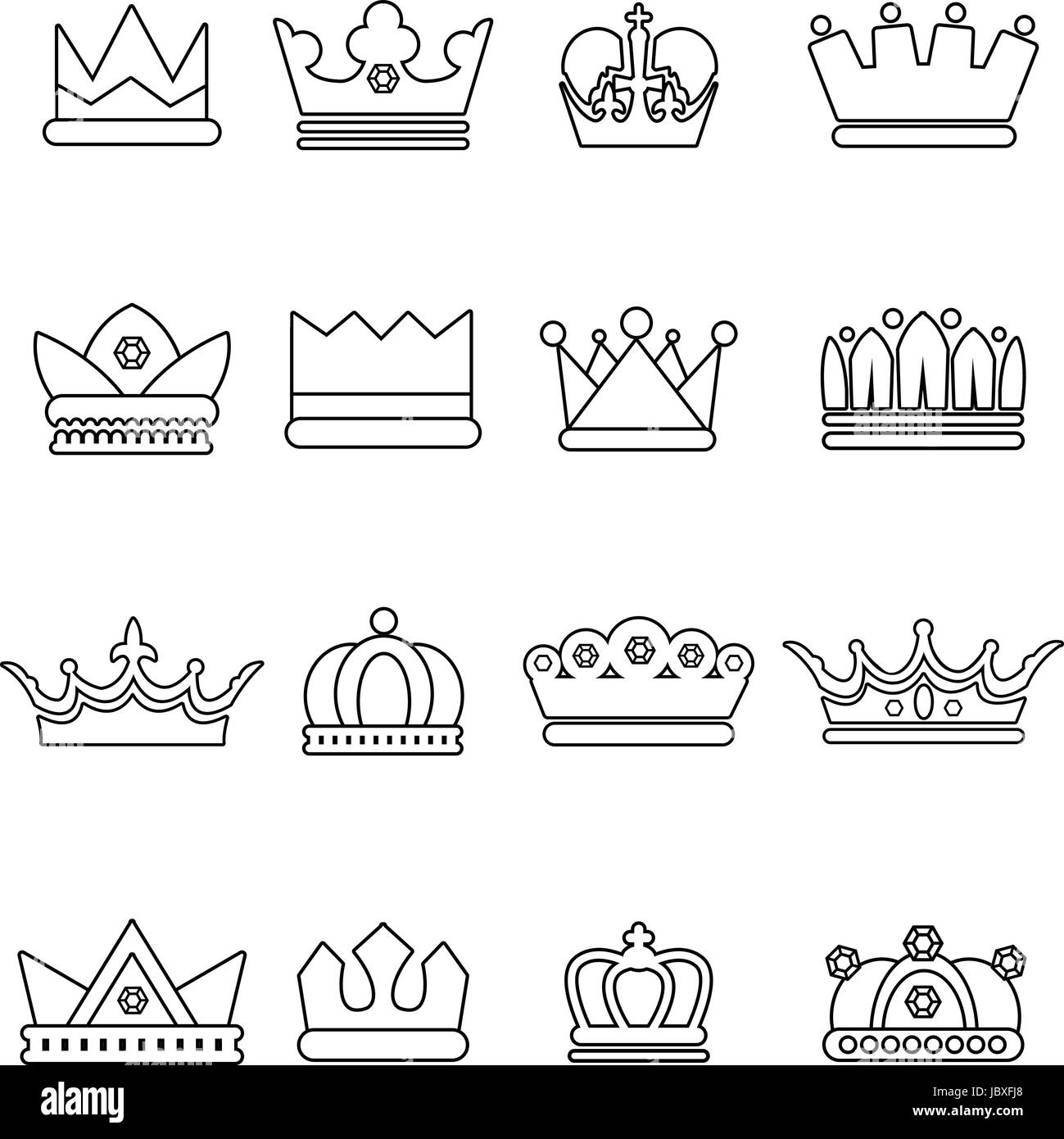 Queen Crown Icon Outline Illustration High Resolution Stock Photography ...