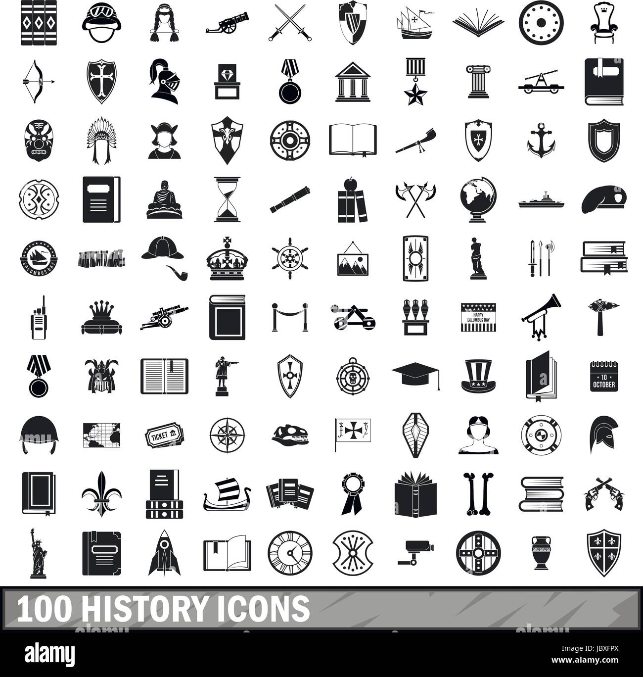 100 history icons set, simple style Stock Vector Image & Art - Alamy
