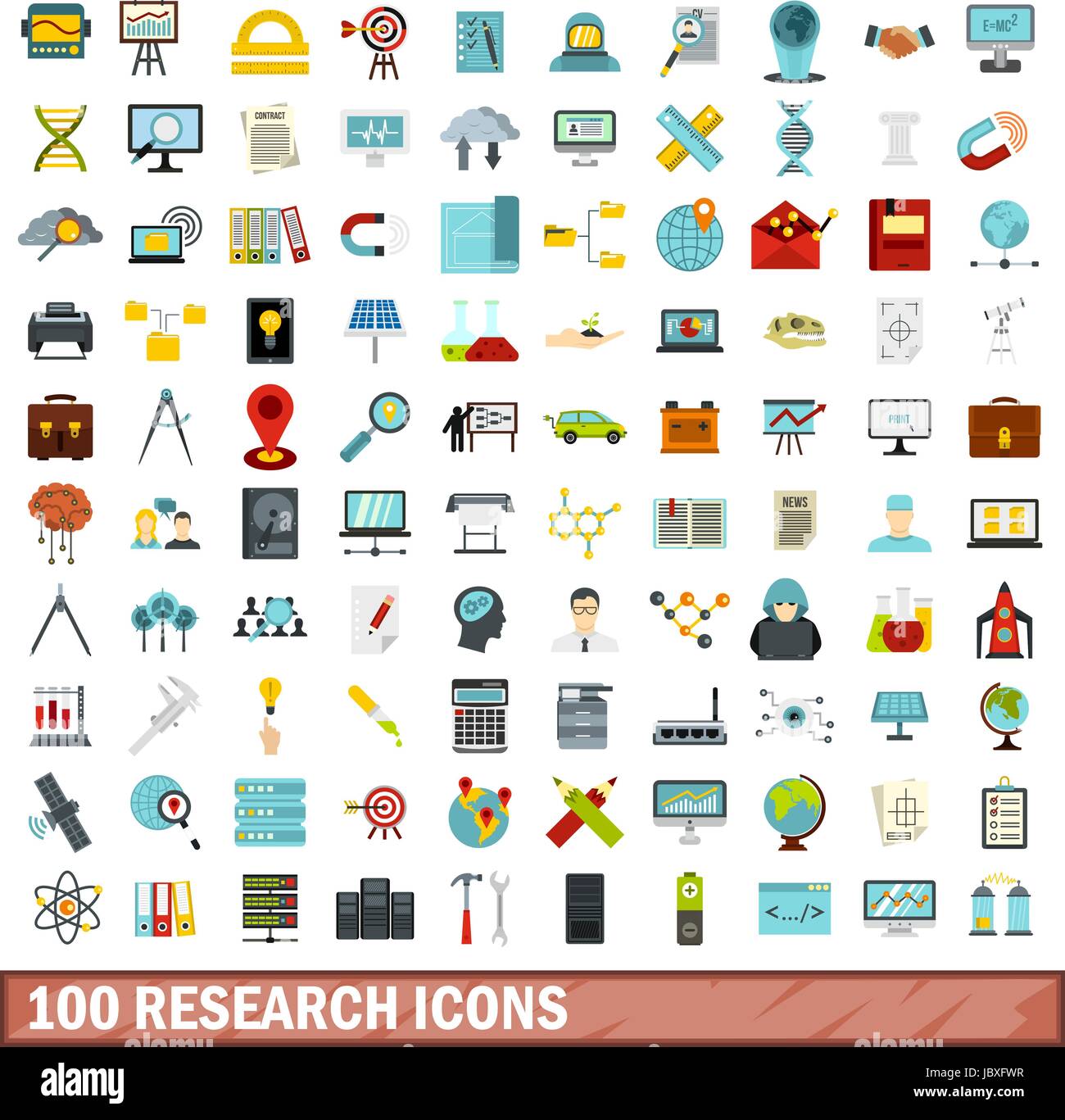 100 scientific laboratory icons set hi-res stock photography and images ...