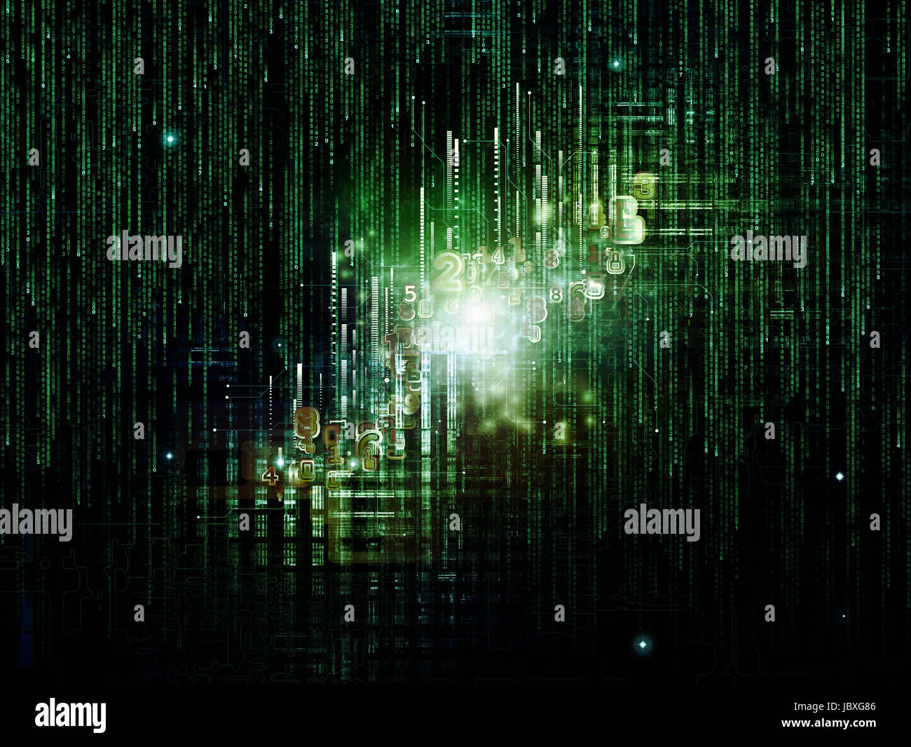 Light of Logic series. Arrangement of numbers, lights and design ...
