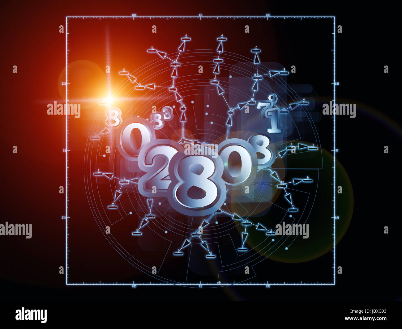 Strange Geometry series. Abstract arrangement of line drawing, math and ...