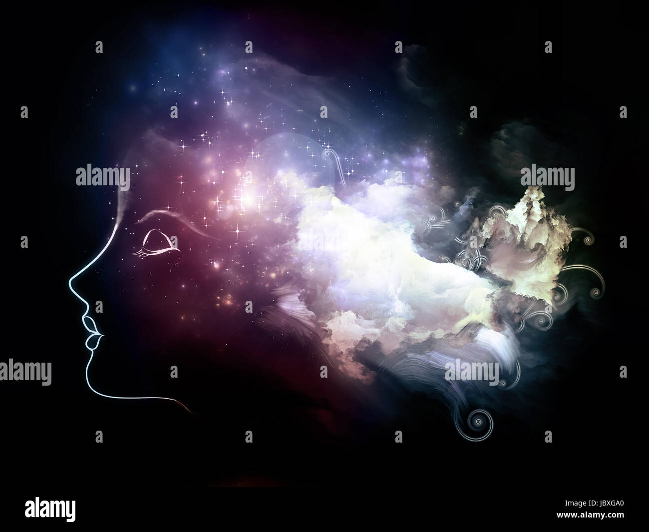 Universal Mind series. Visually pleasing composition of human head and ...