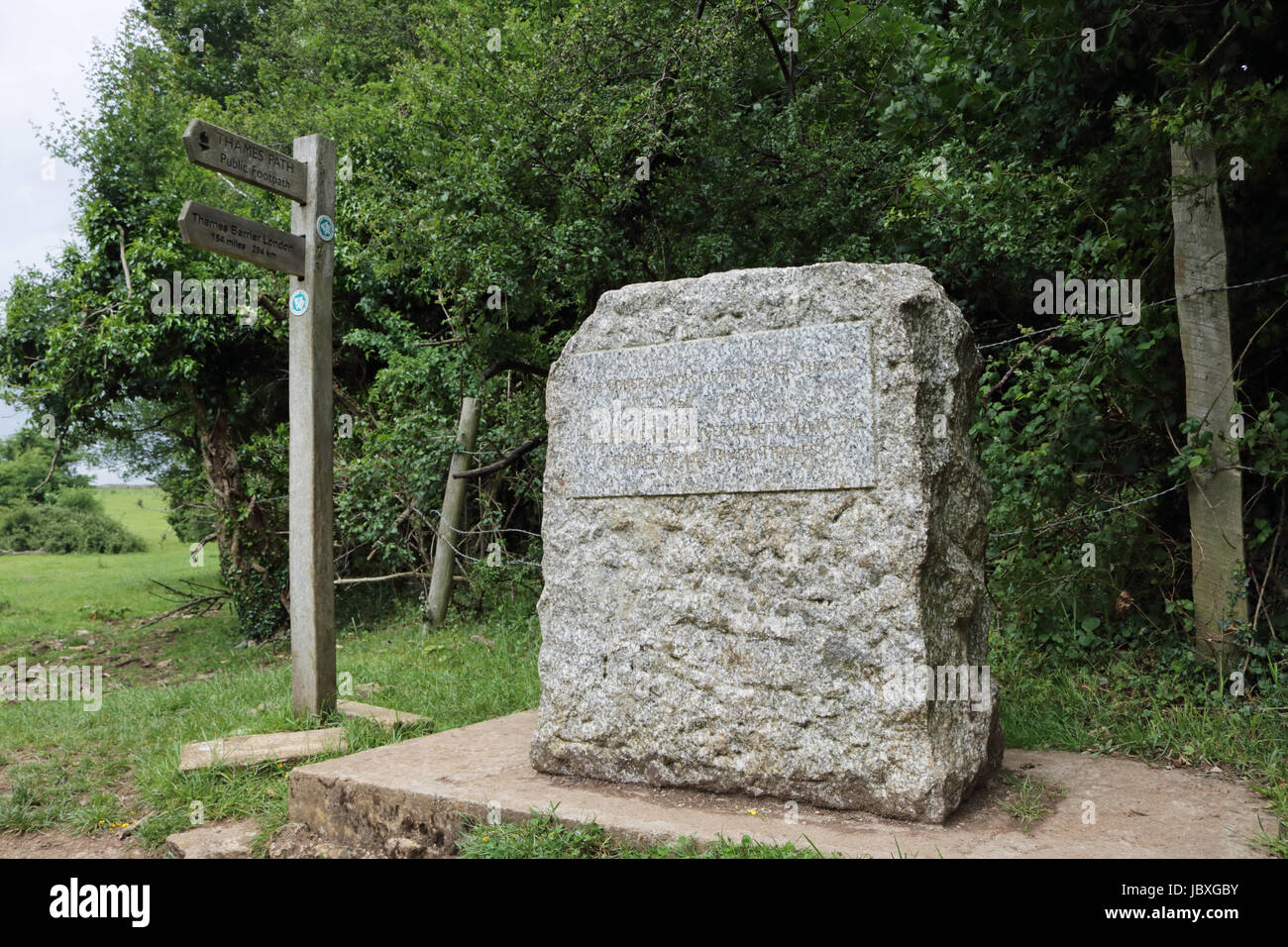 The River Thames Source or Head near Kemble Gloucestershire UK Stock ...