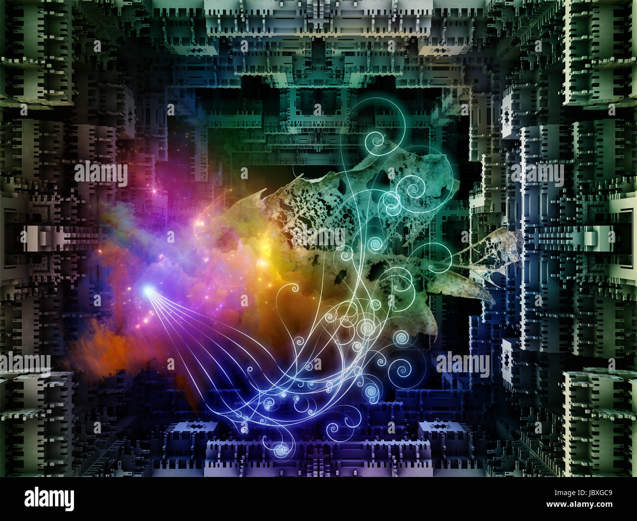 Matter Can Dream series. Artistic background made of fractal frames ...