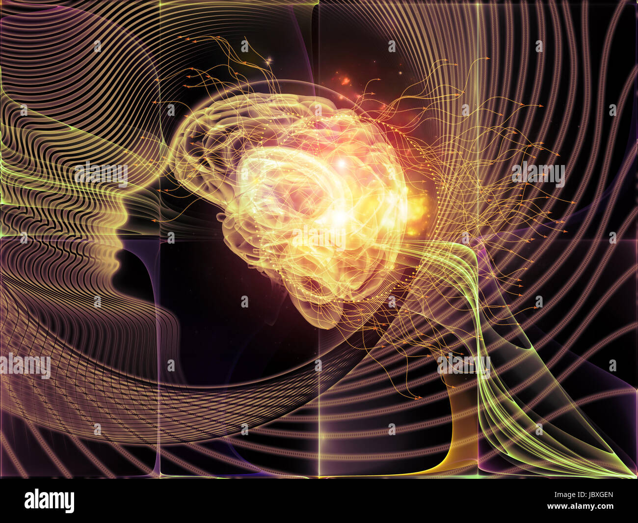 Human Mind series. Background design of brain, human outlines and ...