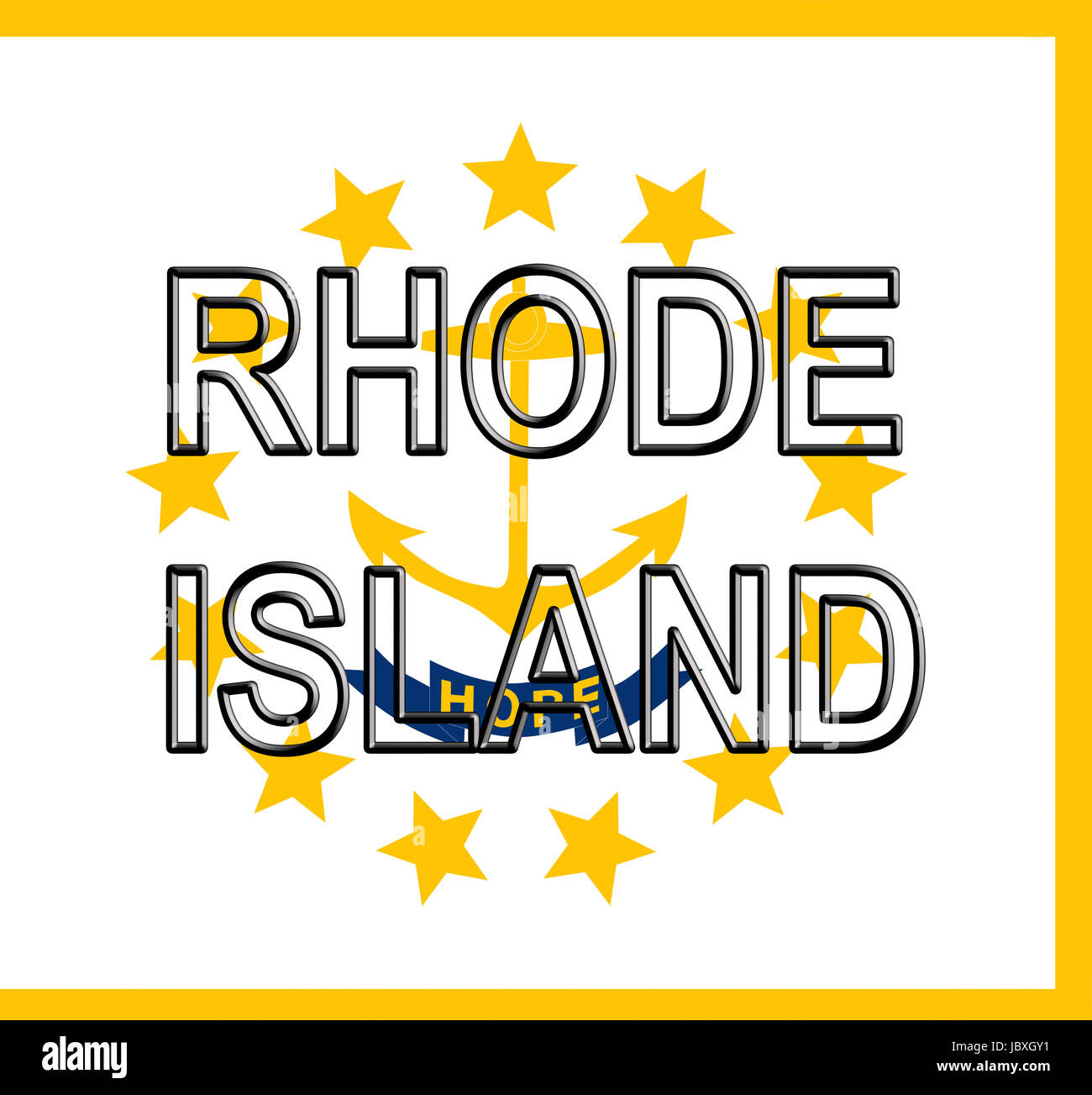 Illustration of the flag of Rhode Island state in America with the ...