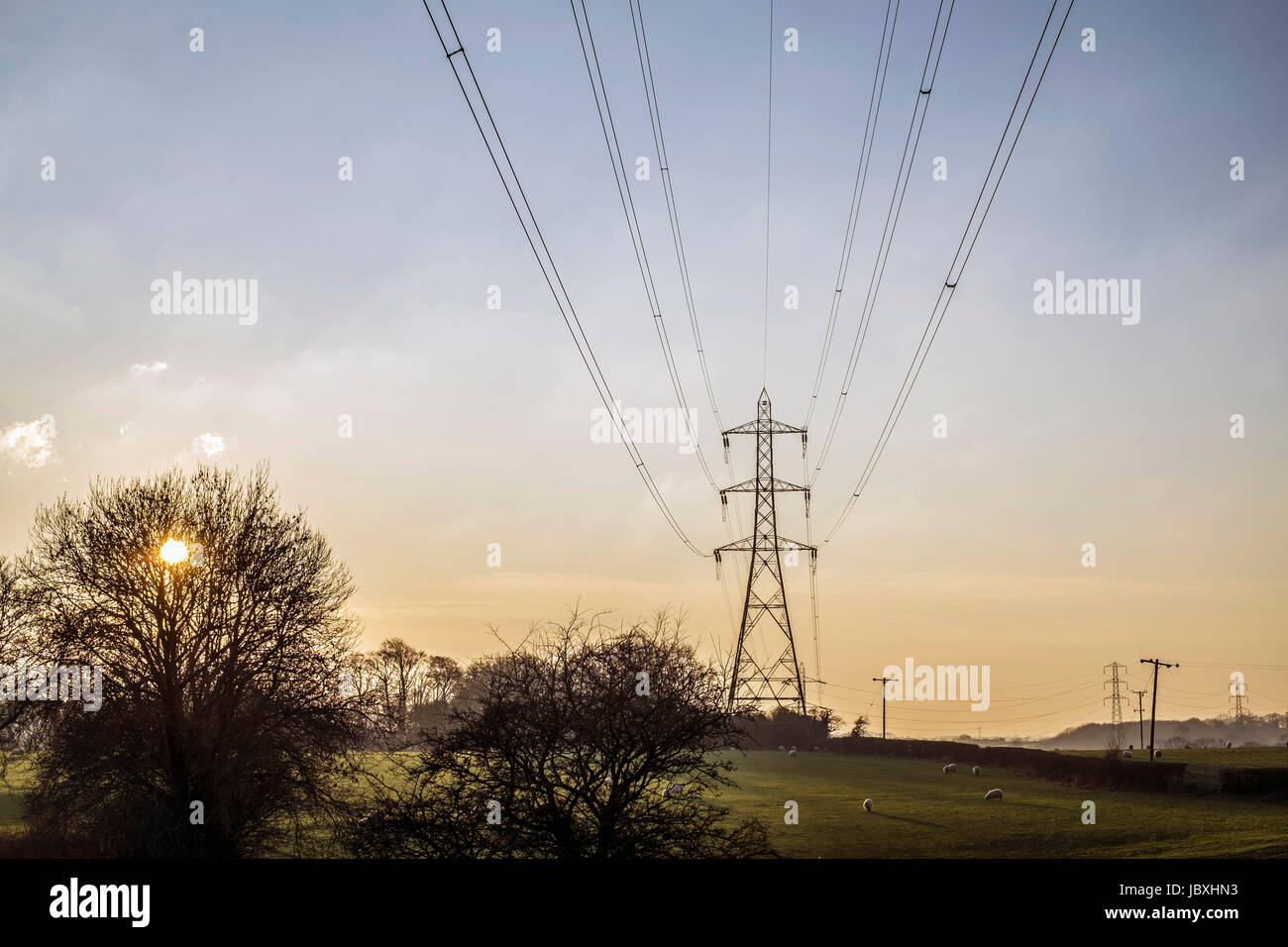 Power lines electricity national grid cables infrastructure ...