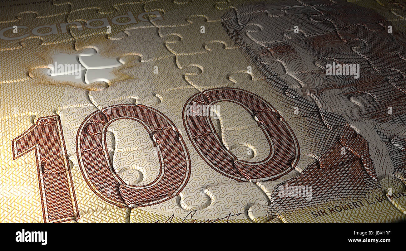 Canadian Dollar Puzzle Stock Photo - Alamy