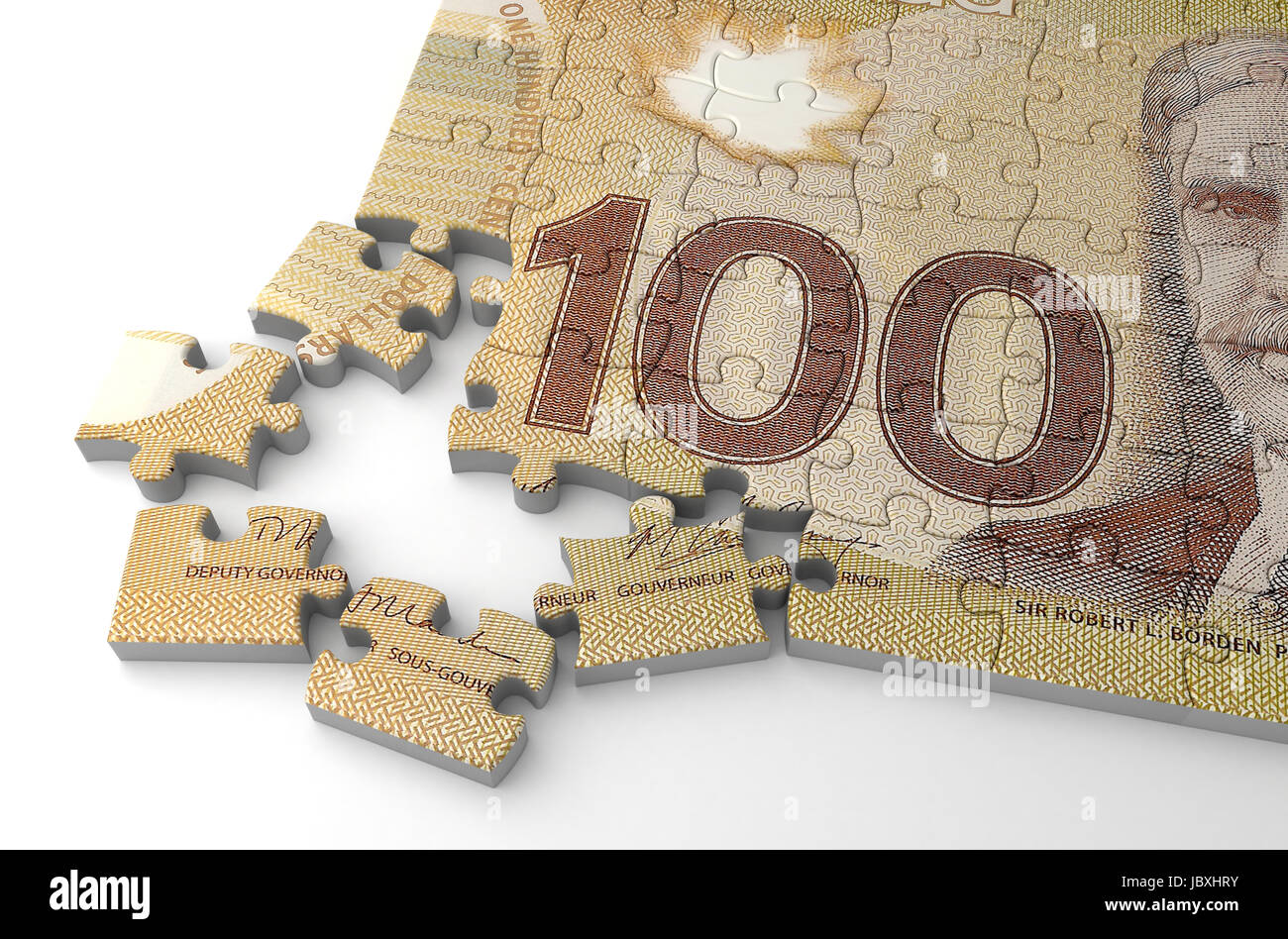 Canadian Dollar Puzzle Stock Photo - Alamy