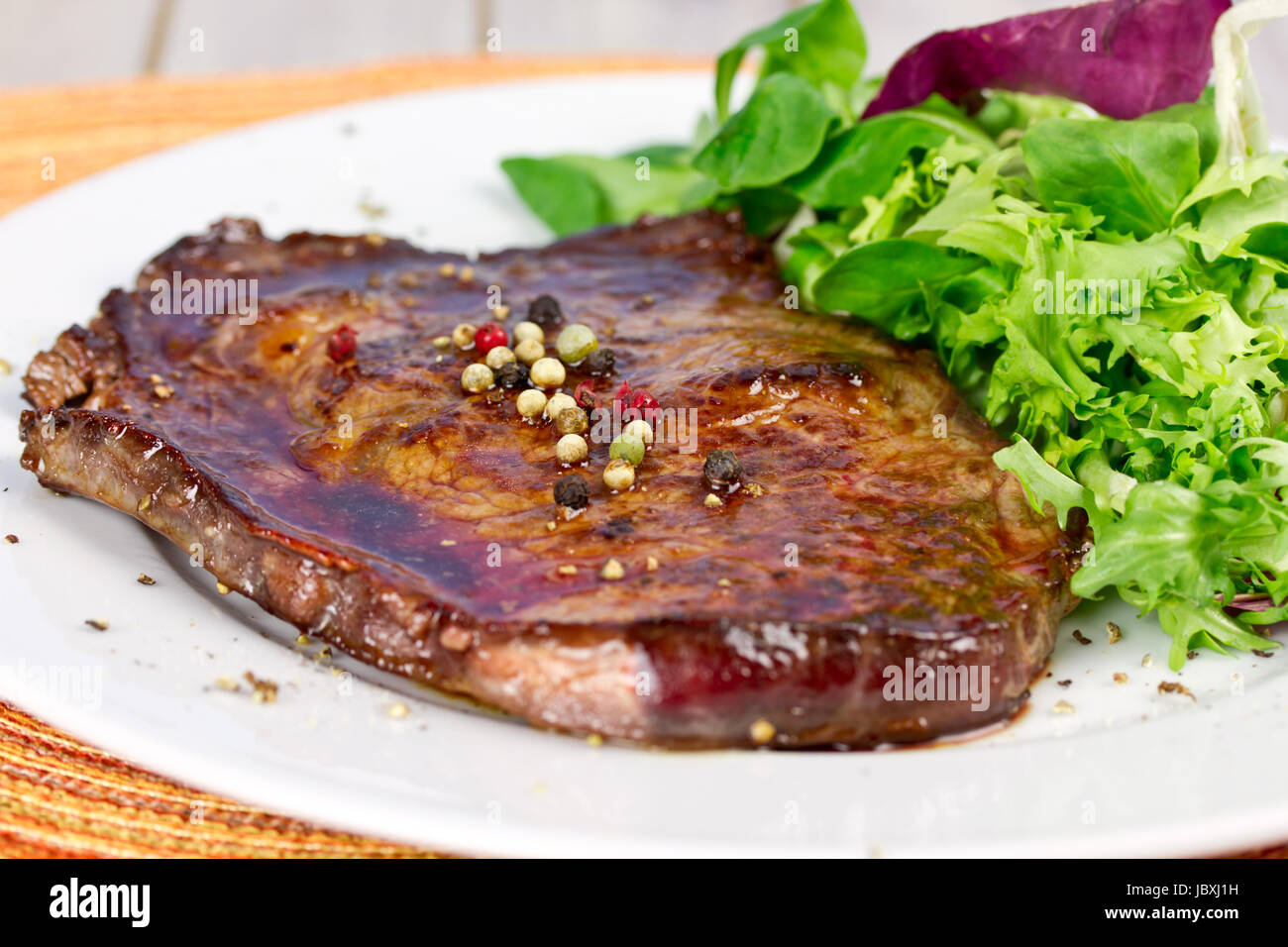 entrecote with salad Stock Photo - Alamy