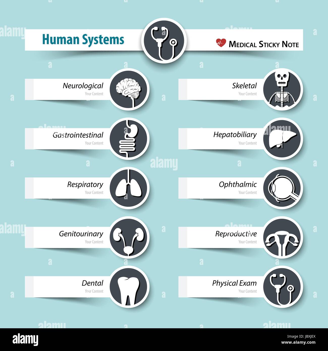 Human brain with an adhesive note Stock Vector Images - Alamy