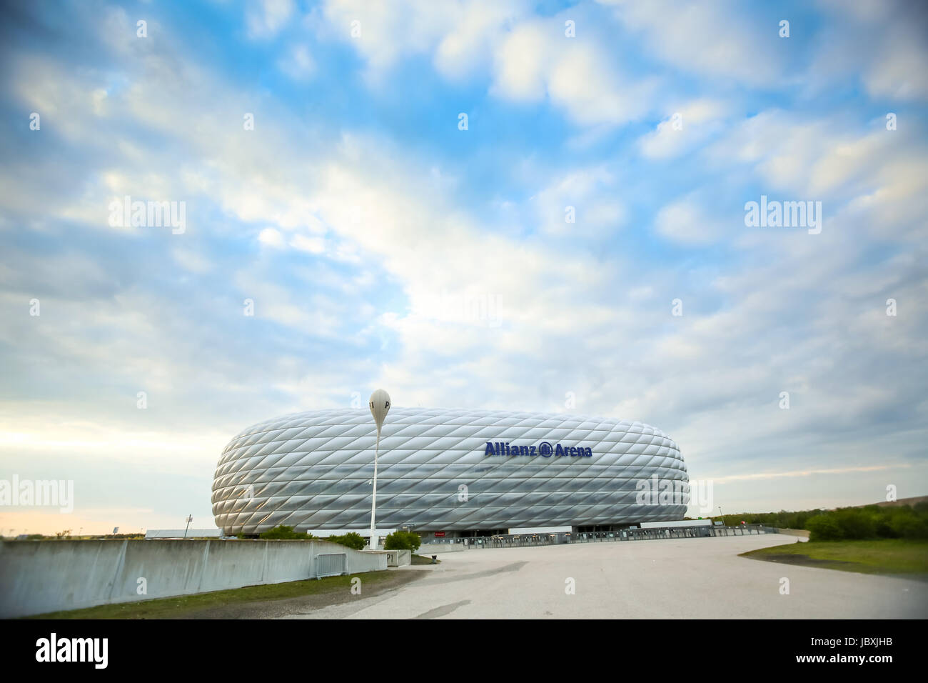 MUNICH, GERMANY - MAY 9, 2017 : A view of the Allianz Arena football ...