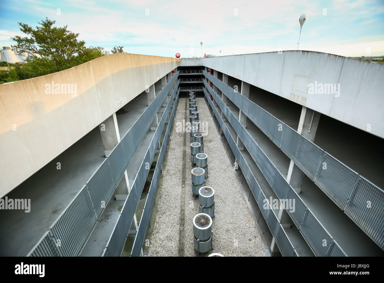 MUNICH, GERMANY - MAY 9, 2017 : The ventilation openings at the parking ...