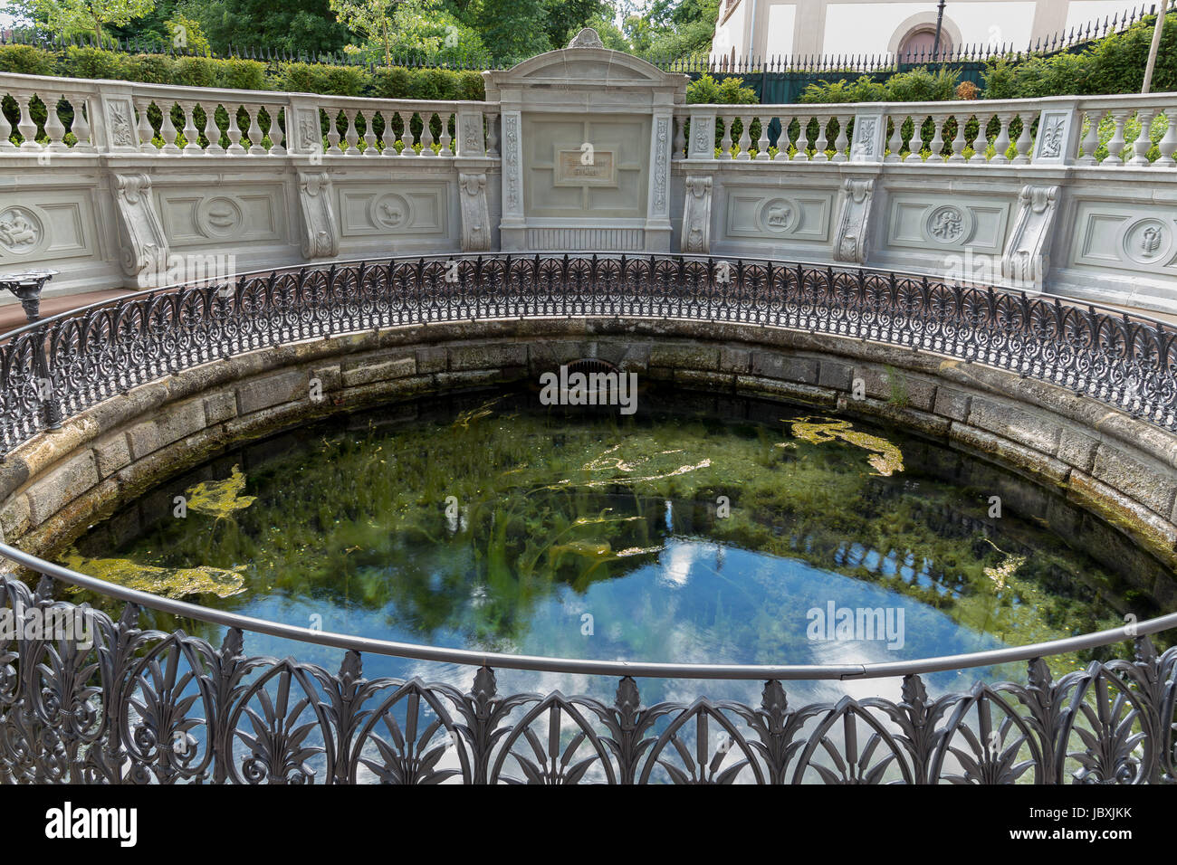 Source of the Donaubach in Donaueschingen, source of the Danube river ...