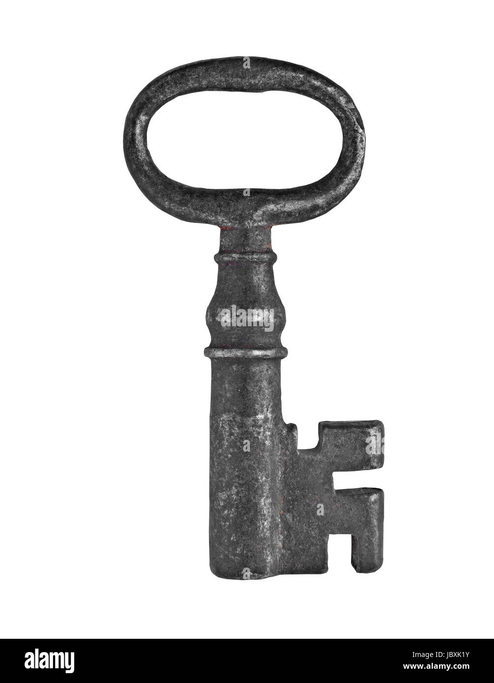 vintage rusty cabinet lock key over white, clipping path Stock Photo ...