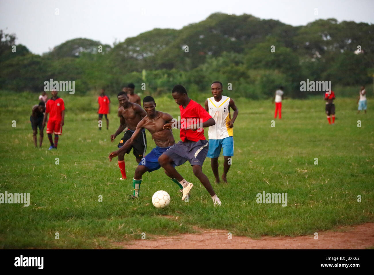 African soccer team during a football training Stock Photo - Alamy