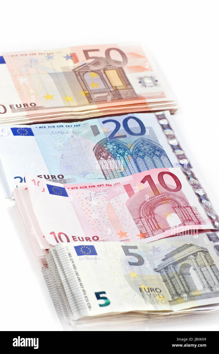 European Union money as banknotes of different value Stock Photo - Alamy
