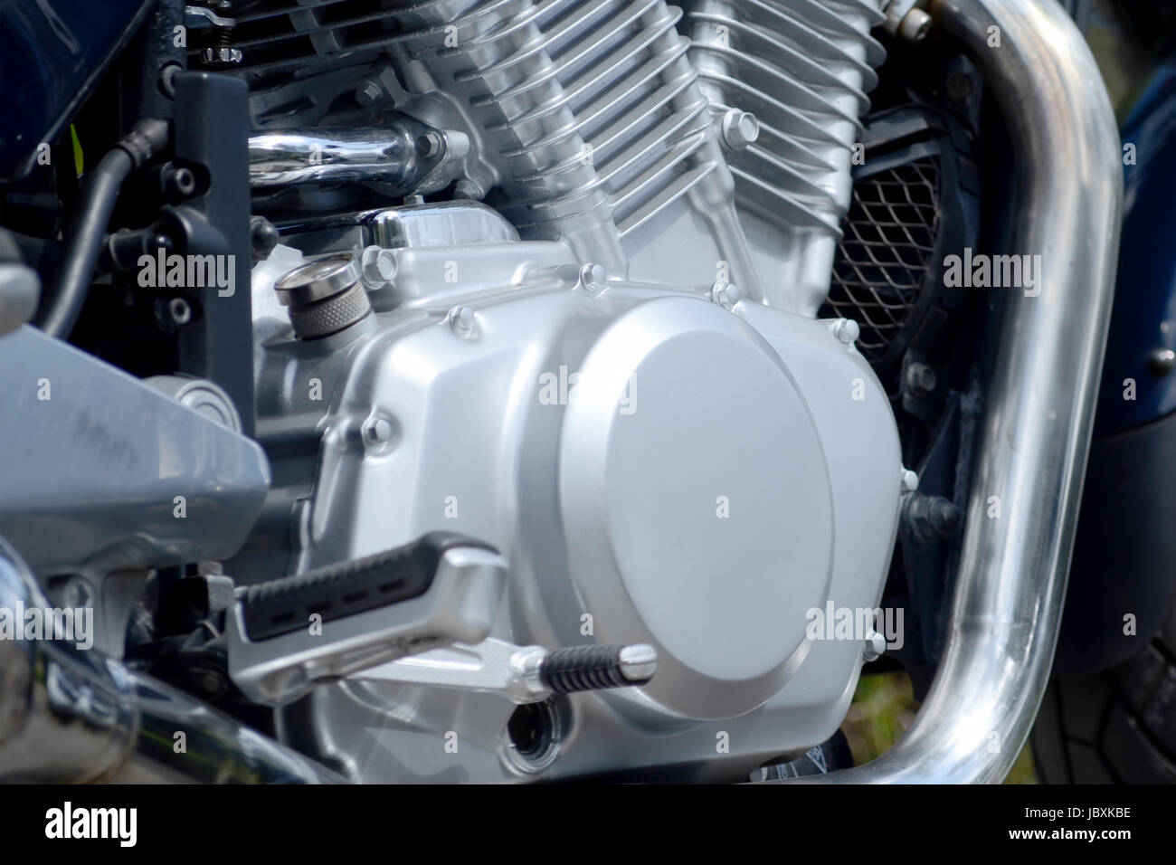 close view of gray motorcycle modern engine Stock Photo - Alamy